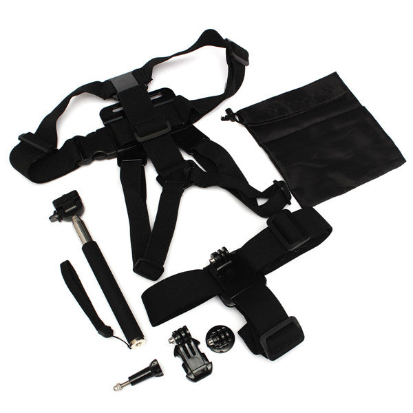 6 In 1 Chest Harness Head Strap Mount Monopod Tripod Adapter For Go Pr ...